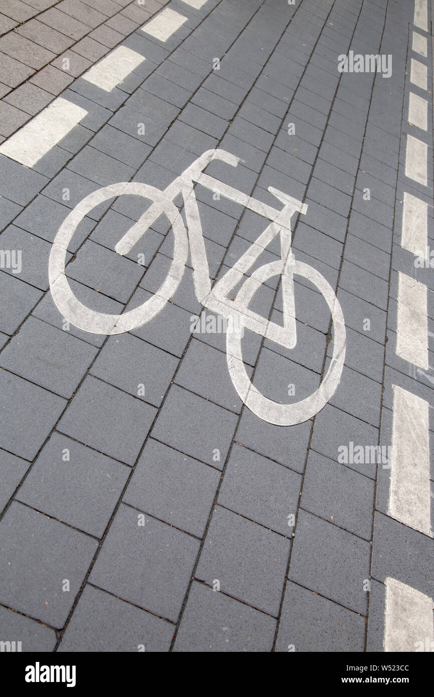 Bike Path Symbol; Frankfurt; Germany Stock Photo - Alamy