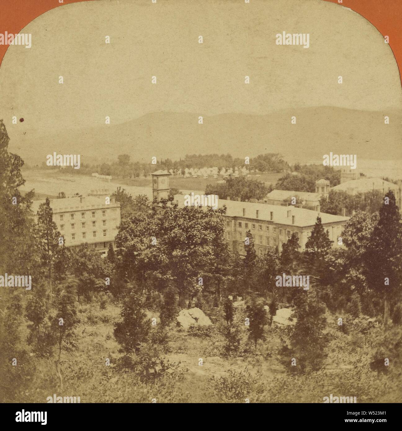 West Point. Hudson River. Cadet barrack built in 1851, Deloss Barnum ...