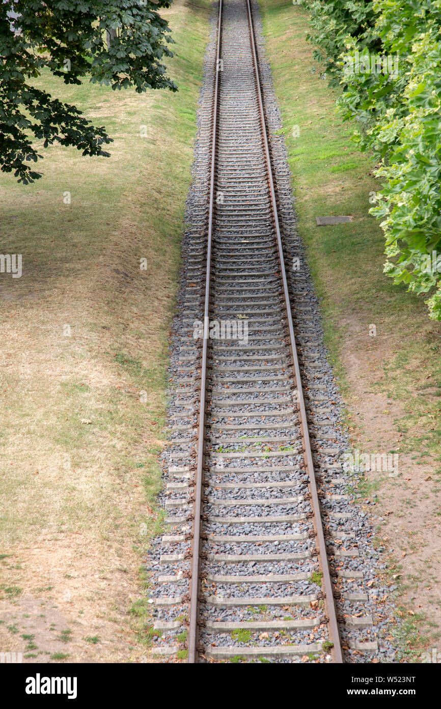 Railway Track in Green Environment, Frankfurt; Germany Stock Photo - Alamy