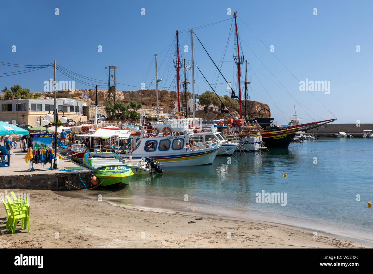 Hersonissos harbour, Crete, Greece Stock Photo - Alamy