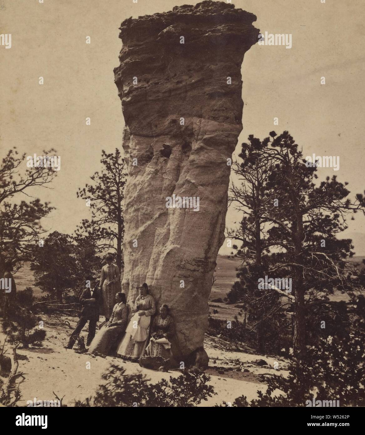 Rock formation, people at base, Joseph Collier (American, born Scotland ...