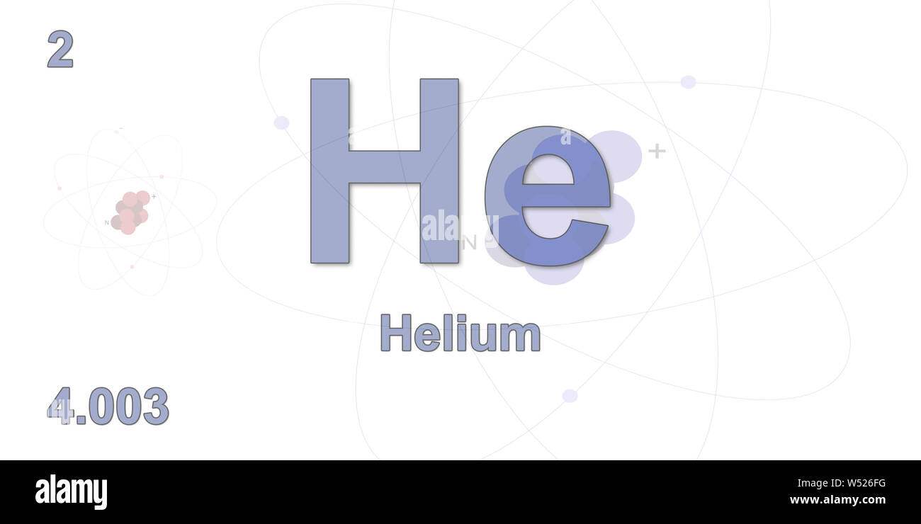 Helium chemical element atomic data and symbol illustration backdrop ...