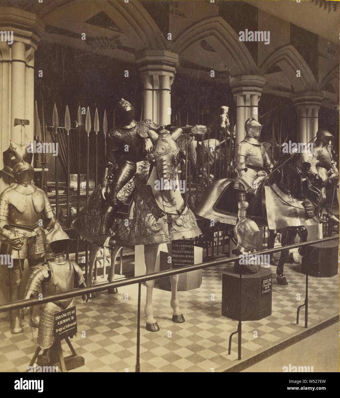 Tower of London. - Horse Armoury. Equestrian figure in Suit of embossed ...