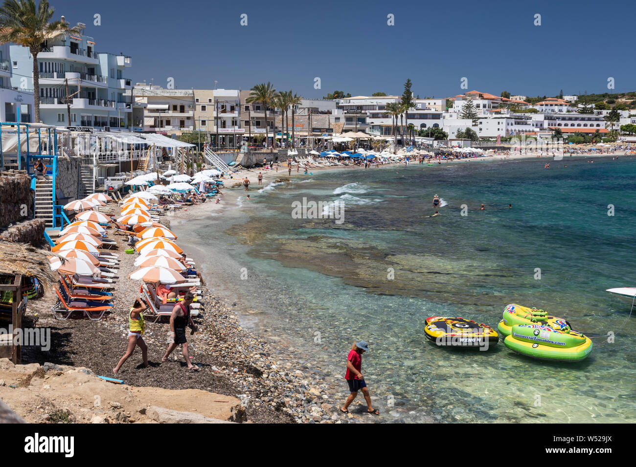 Hersonissos beach, Crete, Greece Stock Photo - Alamy