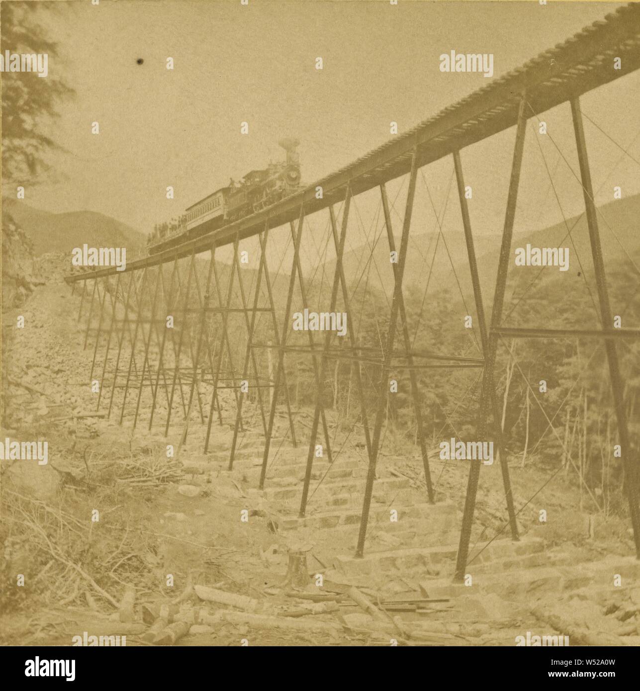 Frankenstein Trestle and Train, P. & O.R.R., Crawford Notch., Benjamin ...