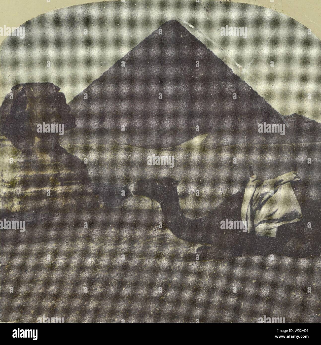 The Sphinx, Pyramid and Kneeling Camel, Cairo, Egypt., Unknown maker ...