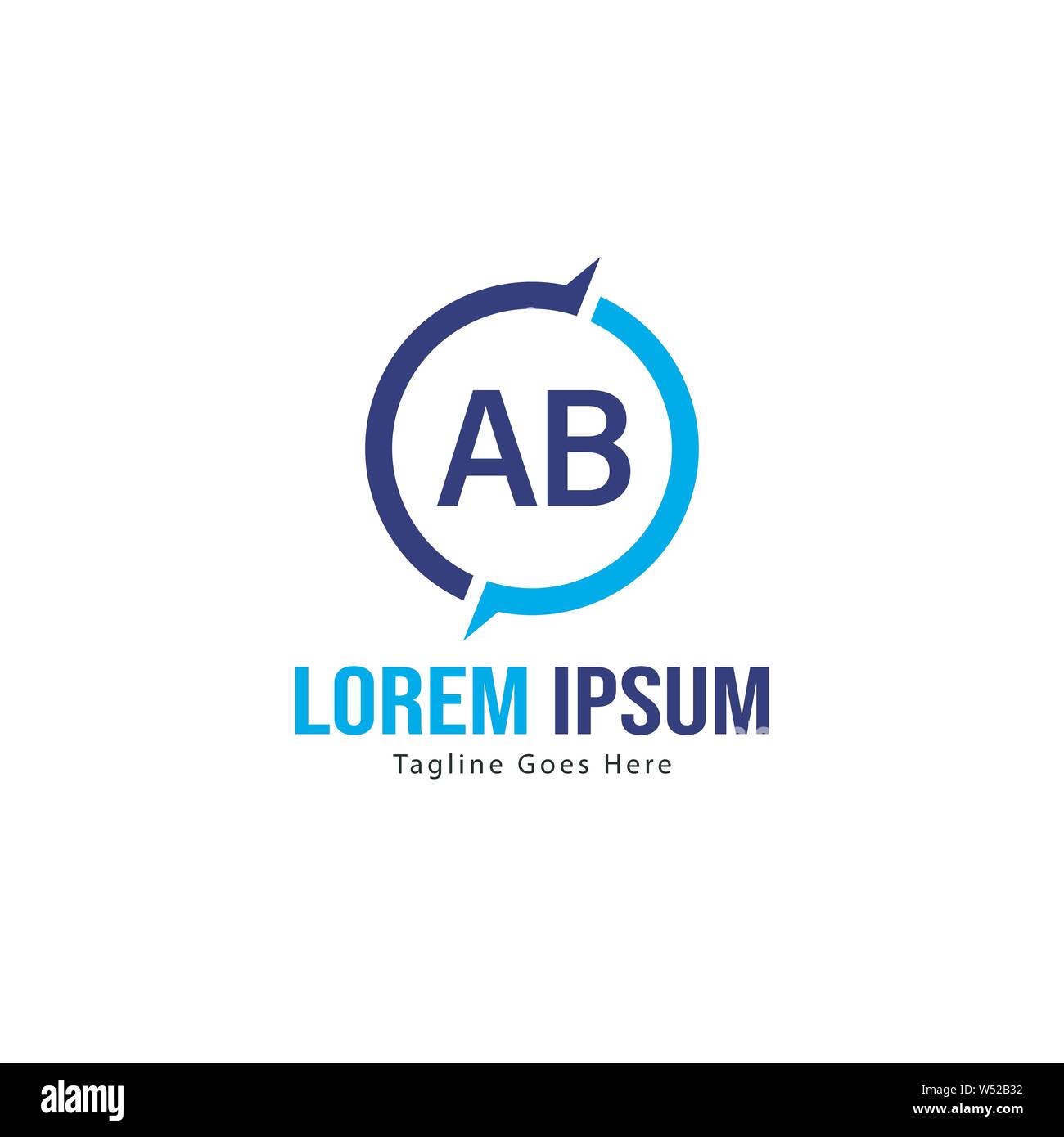 AB Letter Logo Design. Creative Modern AB Letters Icon Illustration ...