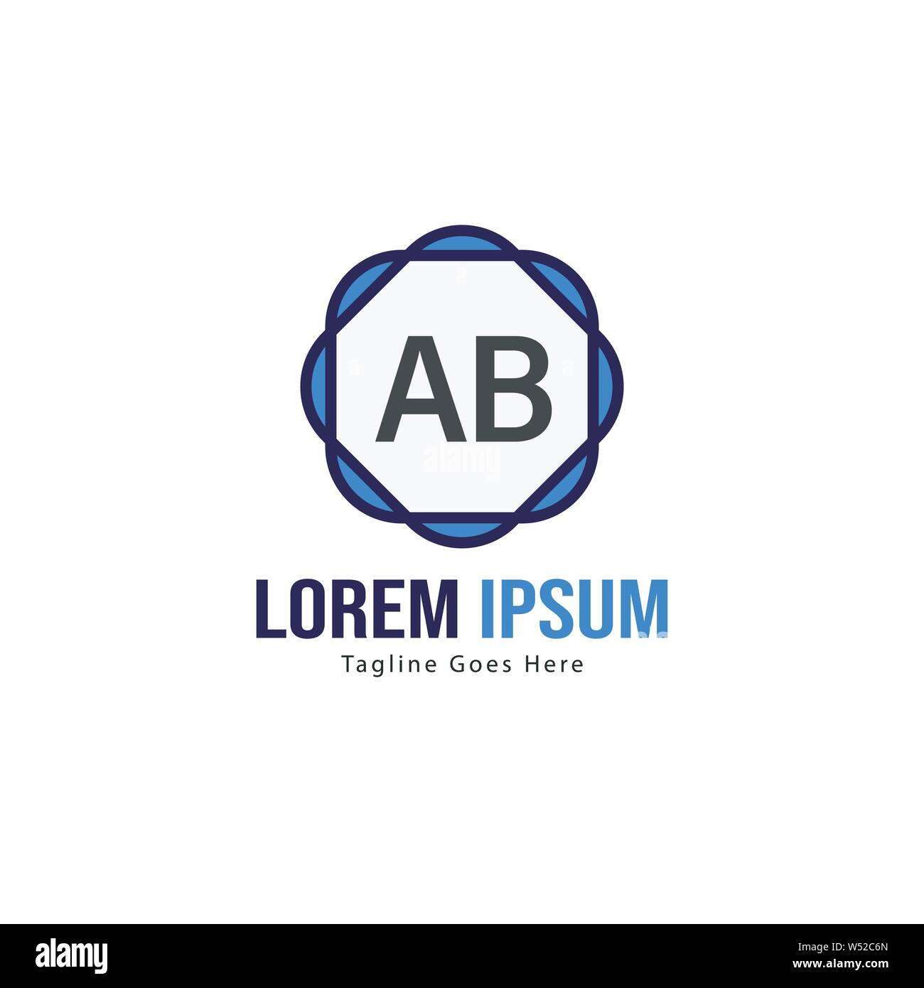 AB Letter Logo Design. Creative Modern AB Letters Icon Illustration ...