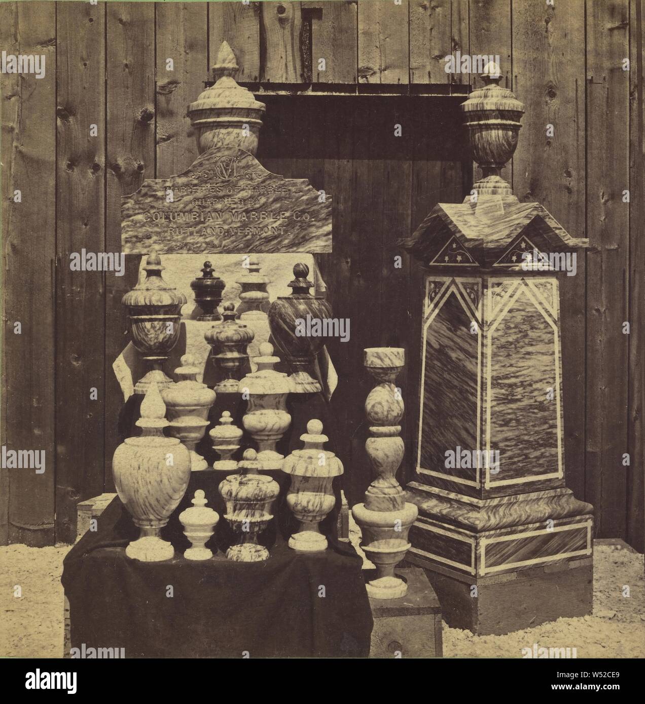 Examples of carved marbles extracted from Columbia Marble Co. quarries ...