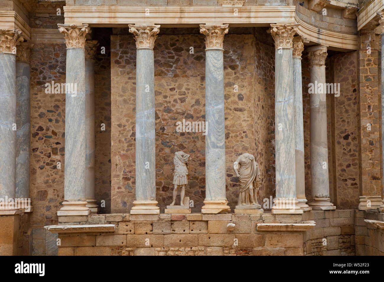 Teatro Romano de Mérida, Mérida, Badajoz, Extremadura, España Stock ...