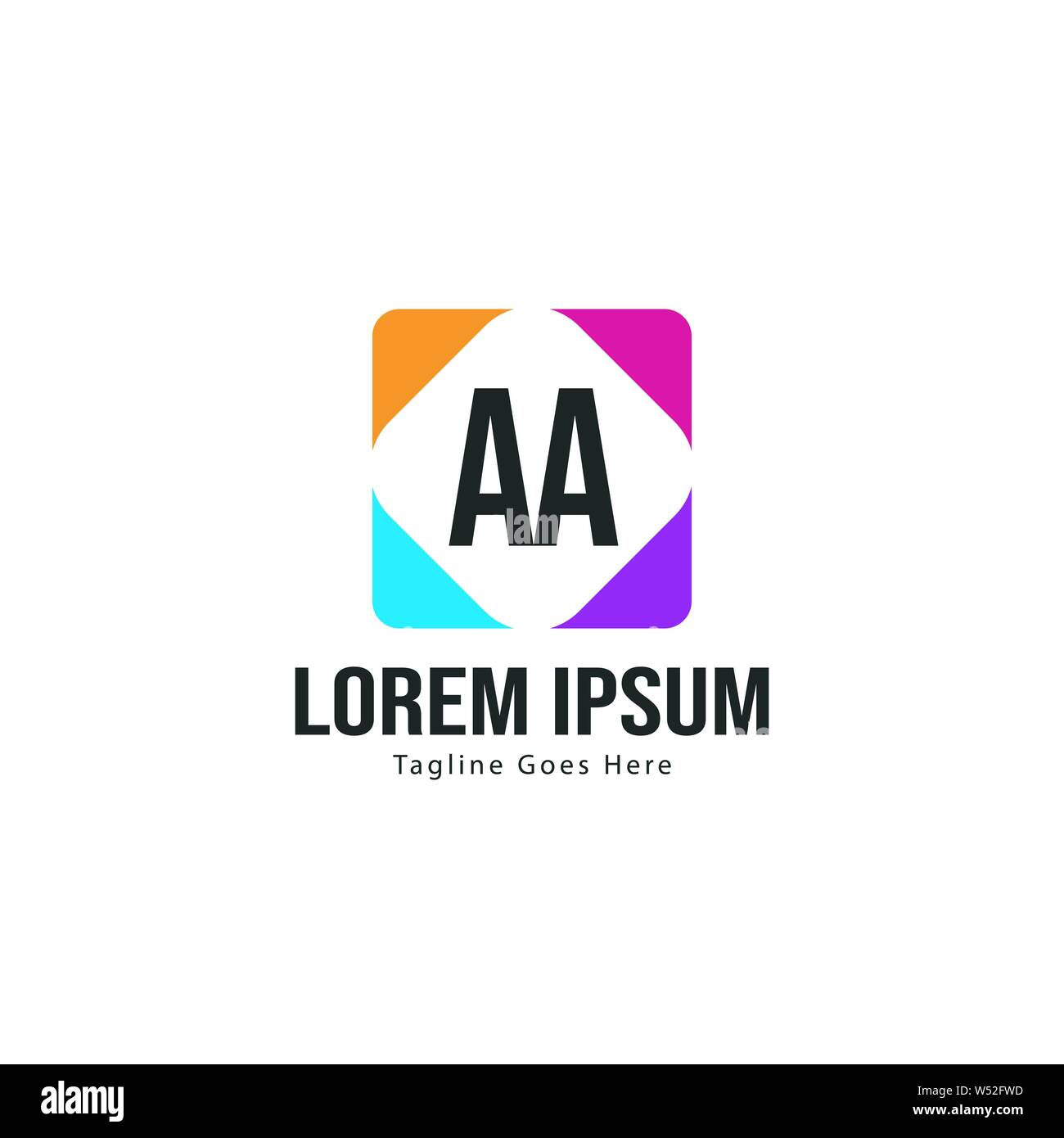 AA Letter Logo Design. Creative Modern AA Letters Icon Illustration ...