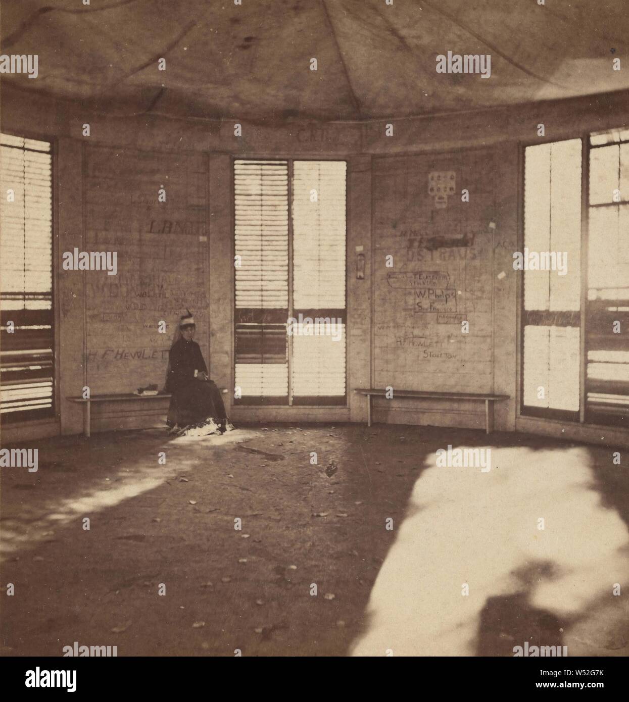 Interior of Pavillion, built on Stump of a Tree, Mammoth Tree Grove ...