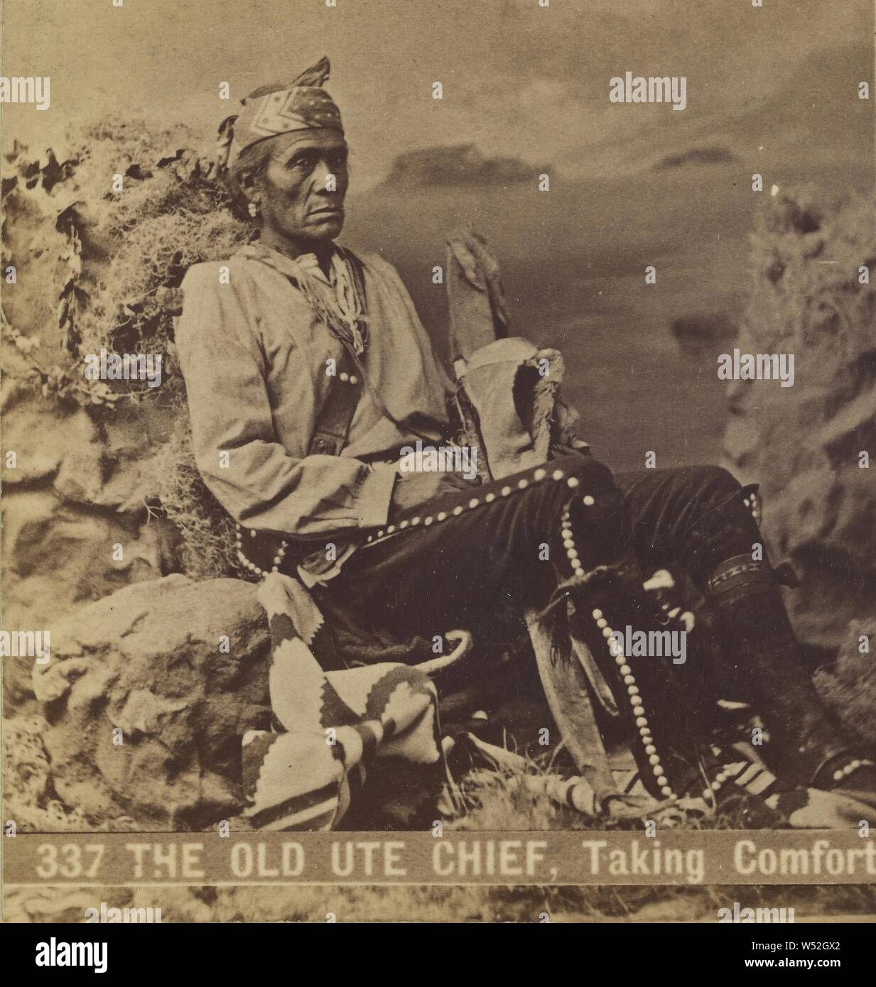 The Old Ute Chief, Taking Comfort., Charles Weitfle (American, 1836 ...