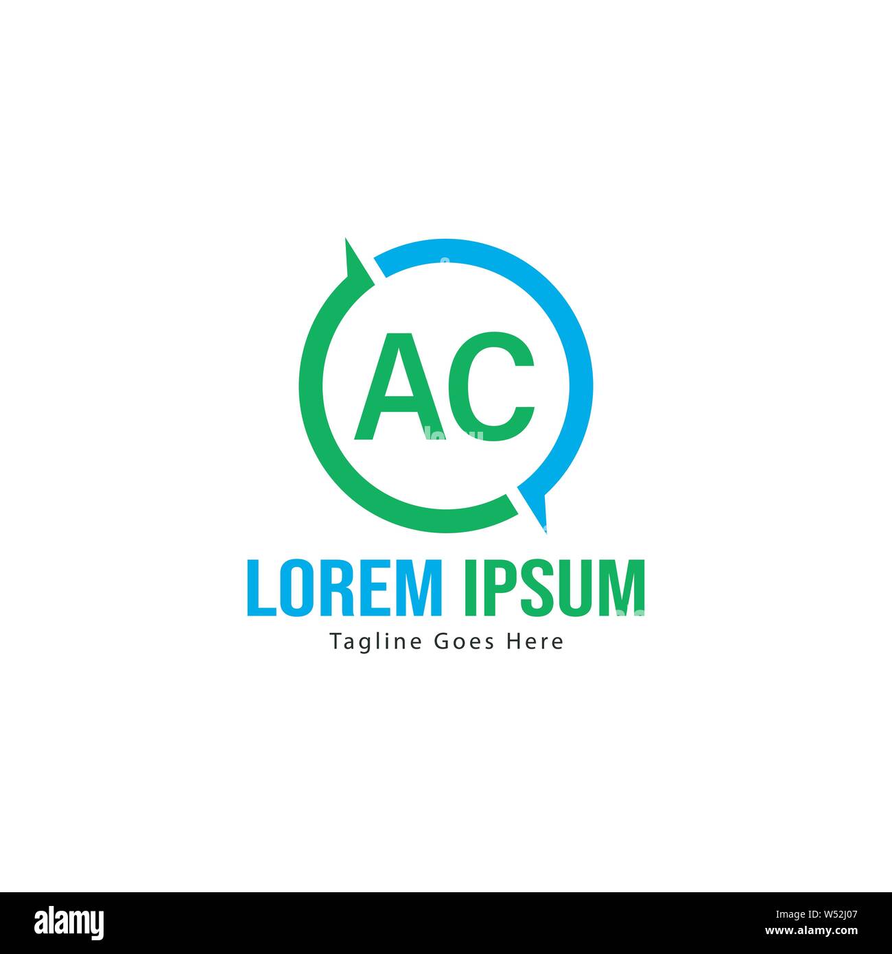 AC Letter Logo Design. Creative Modern AC Letters Icon Illustration ...