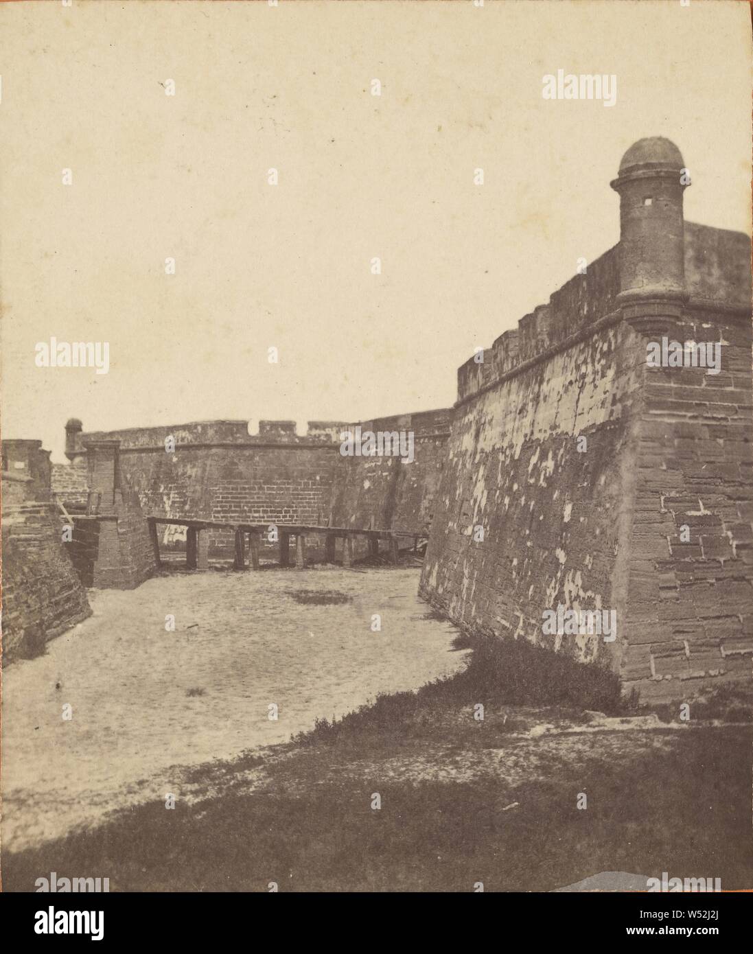 South View of the Old Spanish Fort showing the Draw Bridge., Unknown ...
