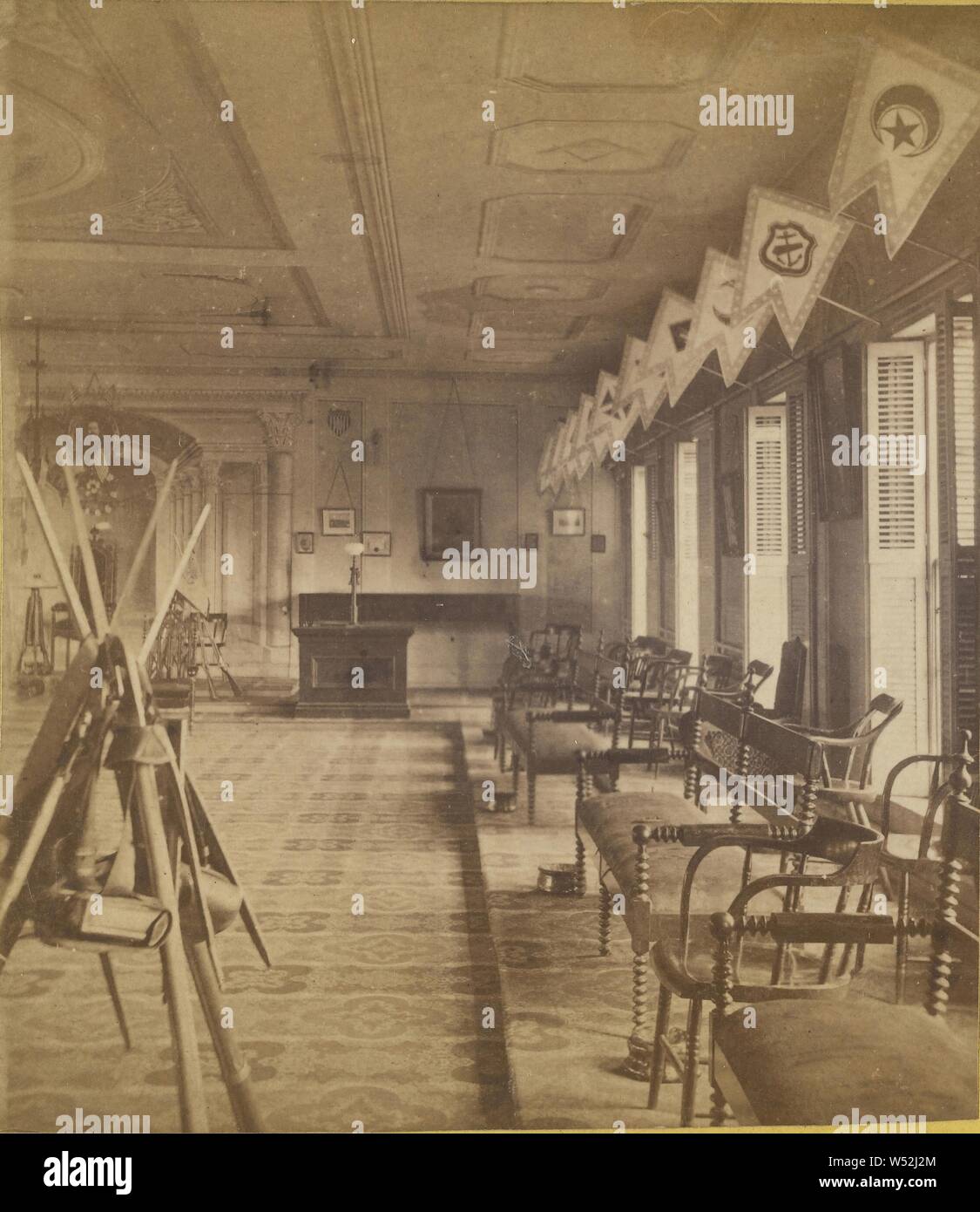 Interior of a Grand Army of the Republic building, Unknown maker ...