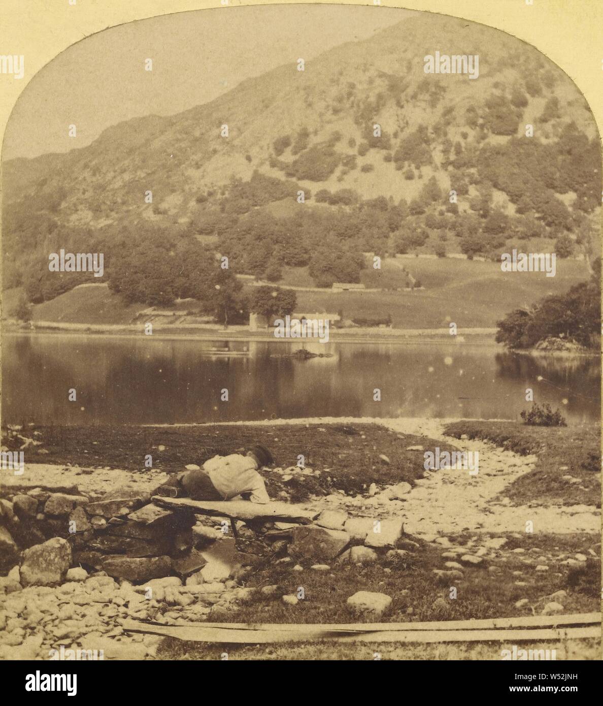 Rydal Water, with Hartley Coleridge's Cottage Home - Nab Scar in the ...