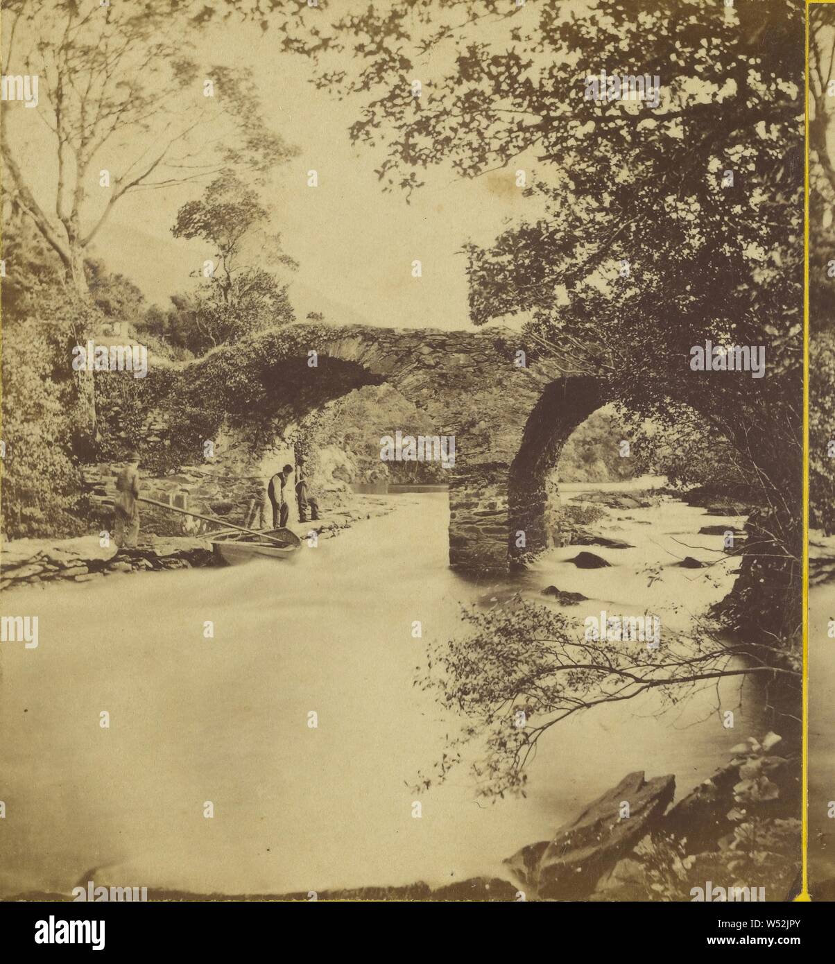 The Old Weir Bridge, looking up the Stream., Unknown maker, British ...