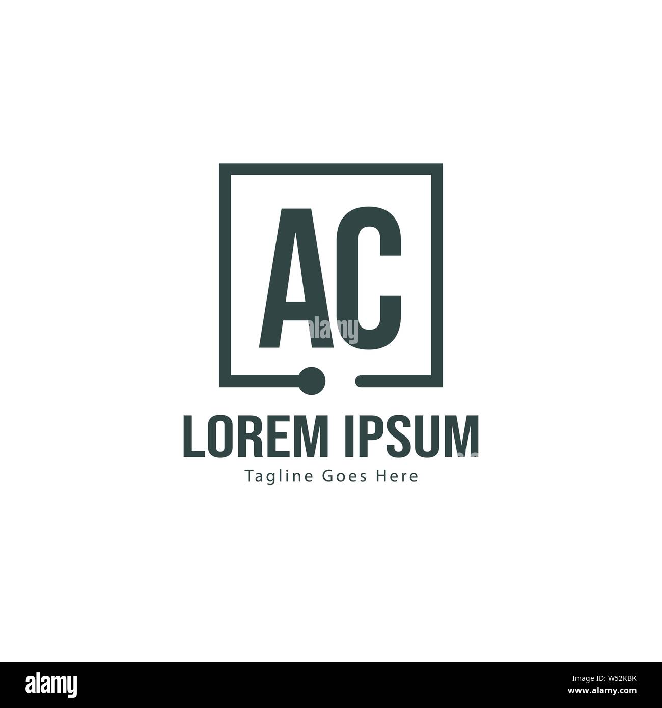 AC Letter Logo Design. Creative Modern AC Letters Icon Illustration ...