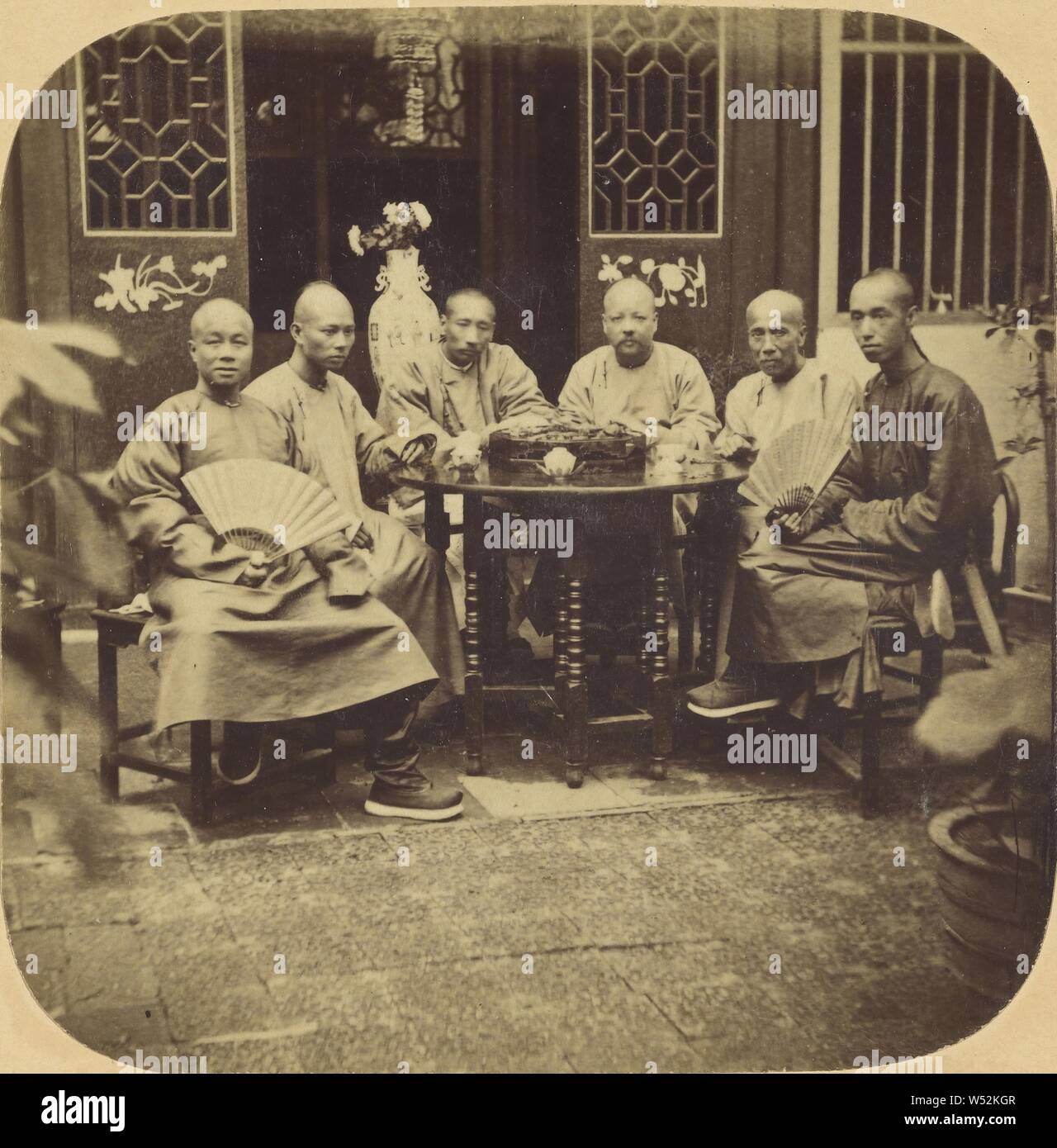 Canton. Group of Mandarins and Officers, in the Yamun of The Governor ...