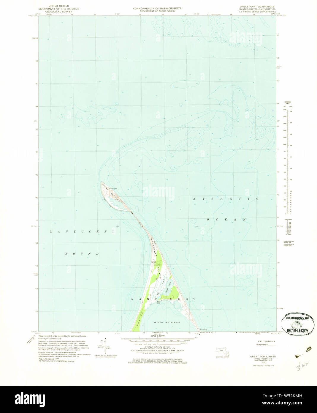 Massachusetts USGS Historical Topo Map MA Great Point 350991 1972 25000 ...