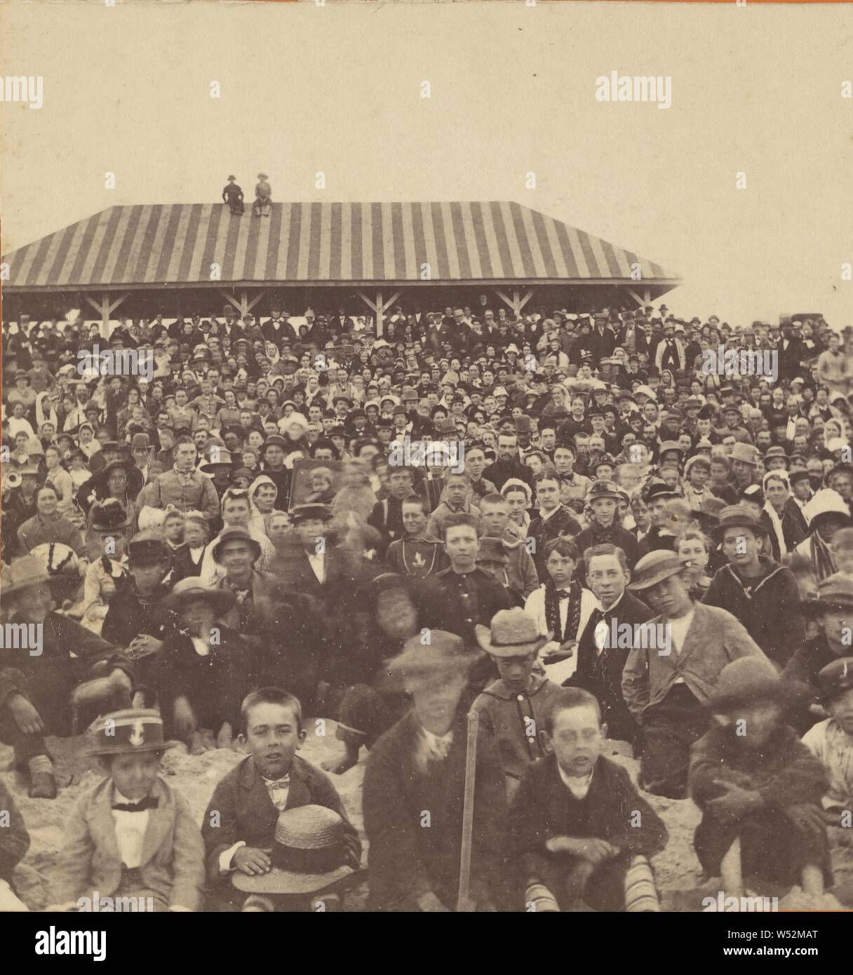 Large group at Ocean Grove or Asbury Park, New Jersey, G.W. Pach & Bros ...