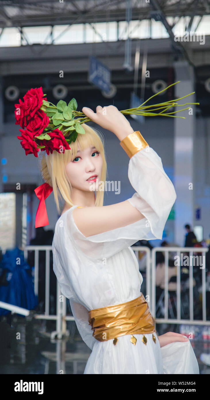 A cosplayer poses during the Hangzhou Cosplay Cultural Festival in ...