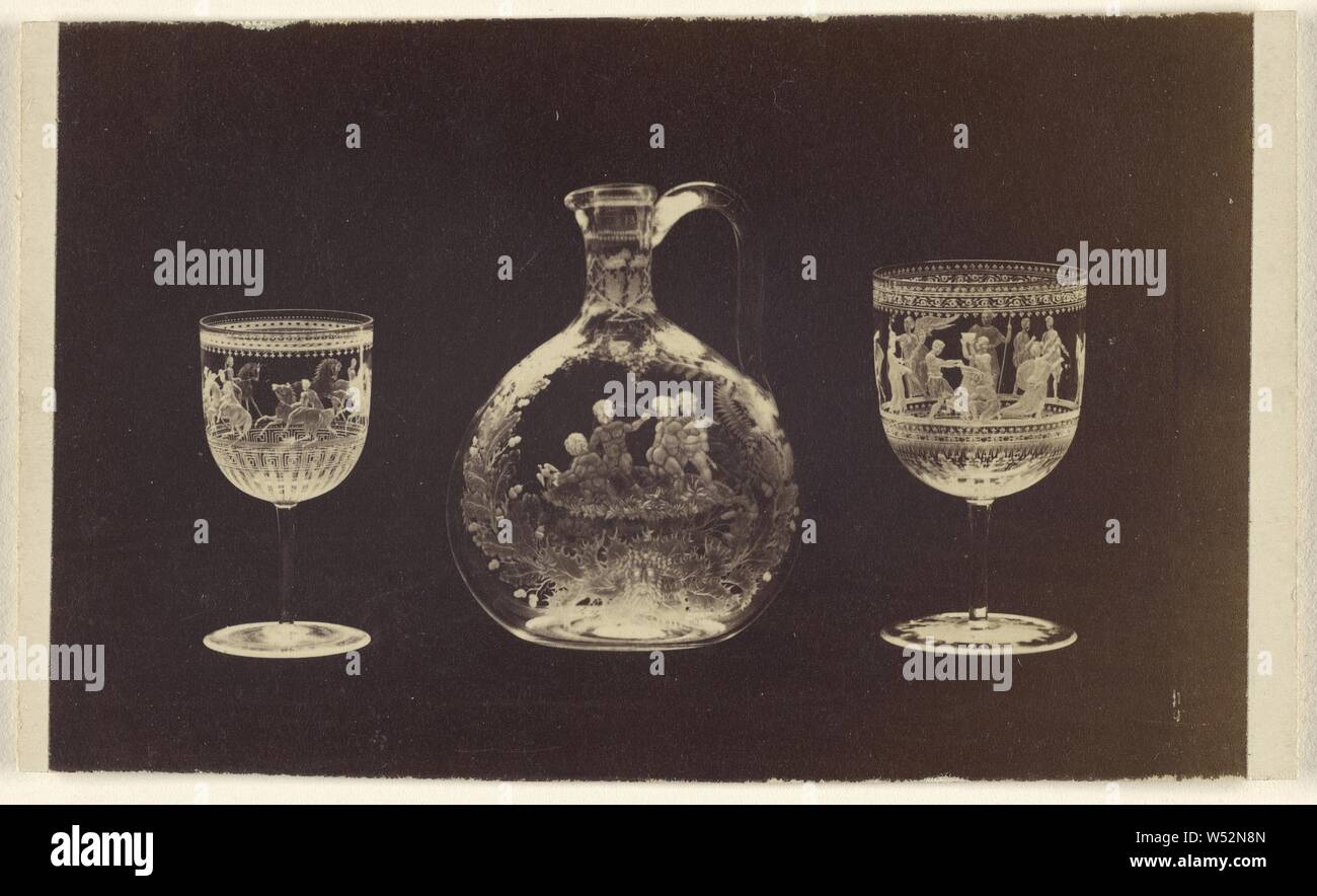Two goblets and one vase, both fancy cut-crystal, Alexander Nichol ...