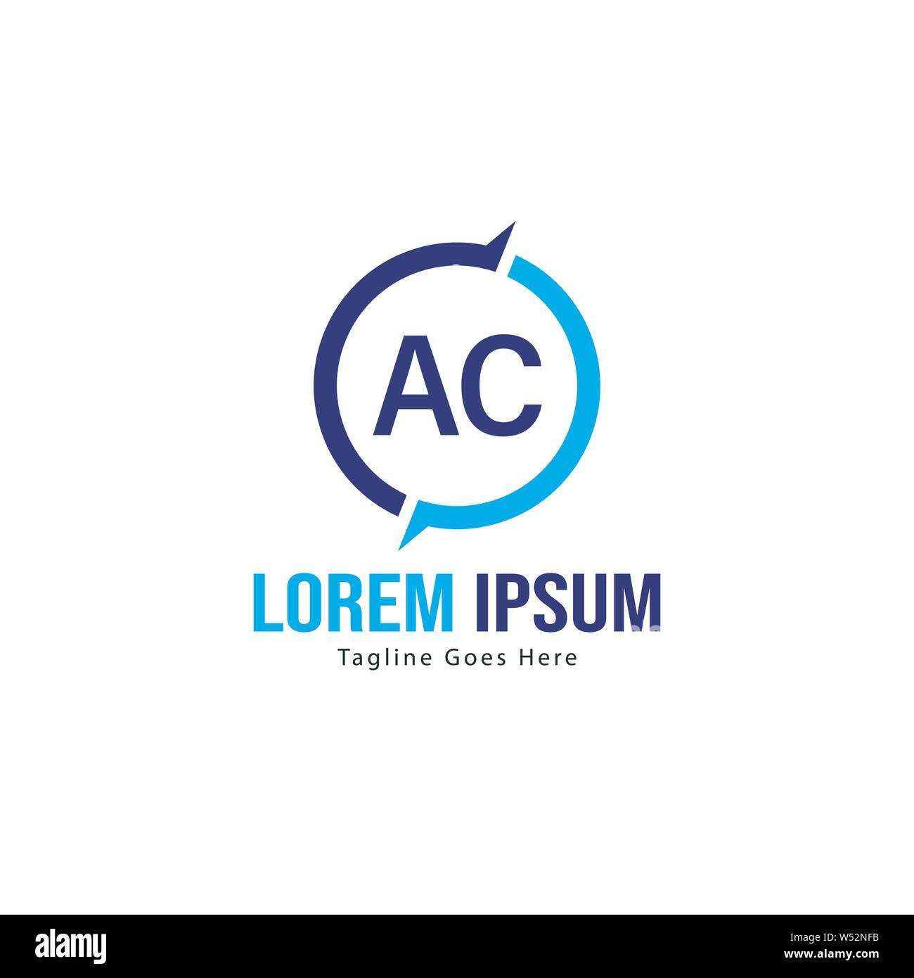 AC Letter Logo Design. Creative Modern AC Letters Icon Illustration ...