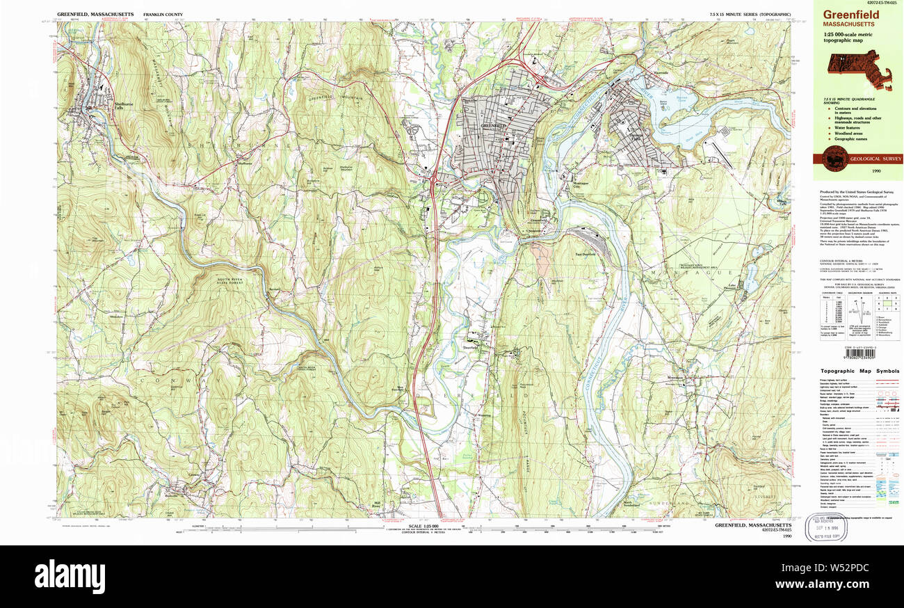 Greenfield massachusetts map hi-res stock photography and images - Alamy