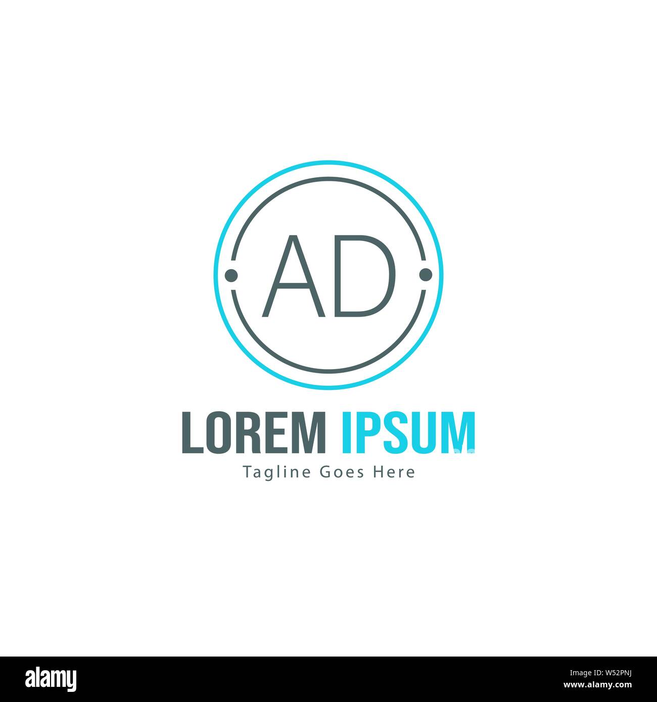 AD Letter Logo Design. Creative Modern AD Letters Icon Illustration ...