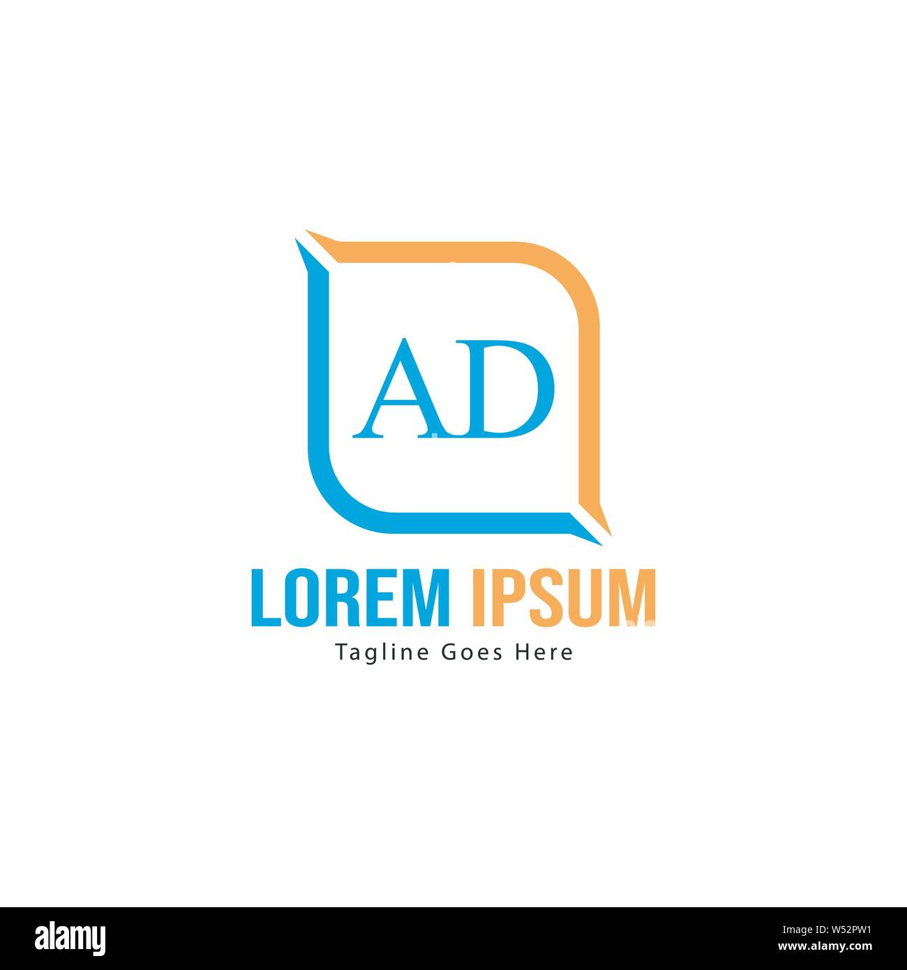 AD Letter Logo Design. Creative Modern AD Letters Icon Illustration ...