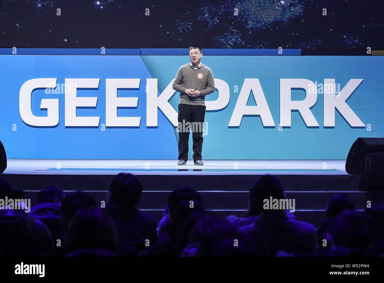 Chen Lei, Chief Technology Officer (CTO) of Pinduoduo, speaks during ...