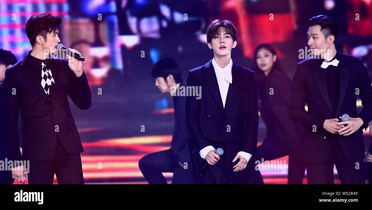 (From left) Chinese actor Leon Zhang Yunlong, Taiwanese actor and ...