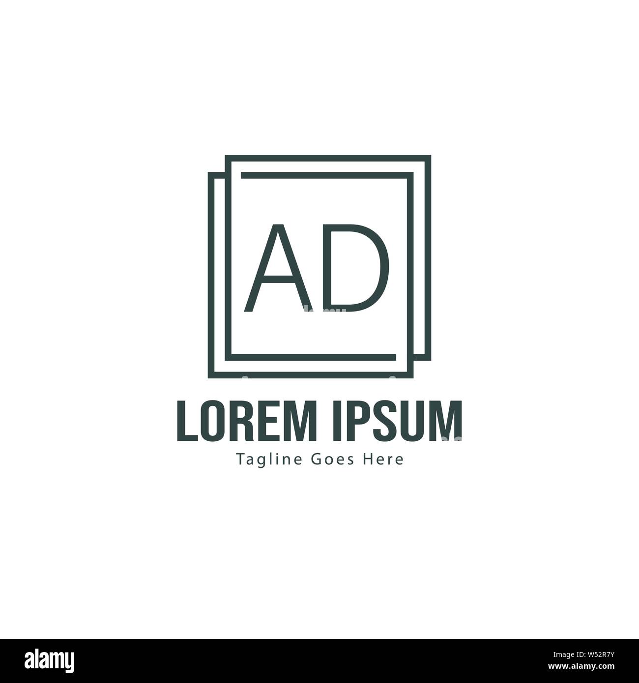 AD Letter Logo Design. Creative Modern AD Letters Icon Illustration ...