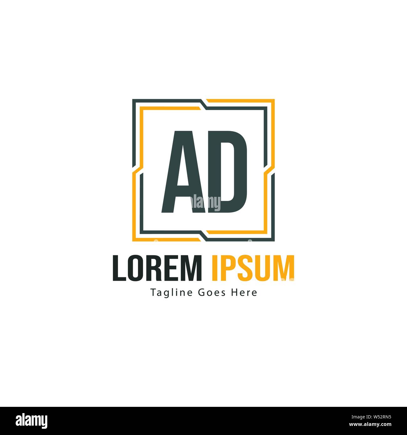 AD Letter Logo Design. Creative Modern AD Letters Icon Illustration ...