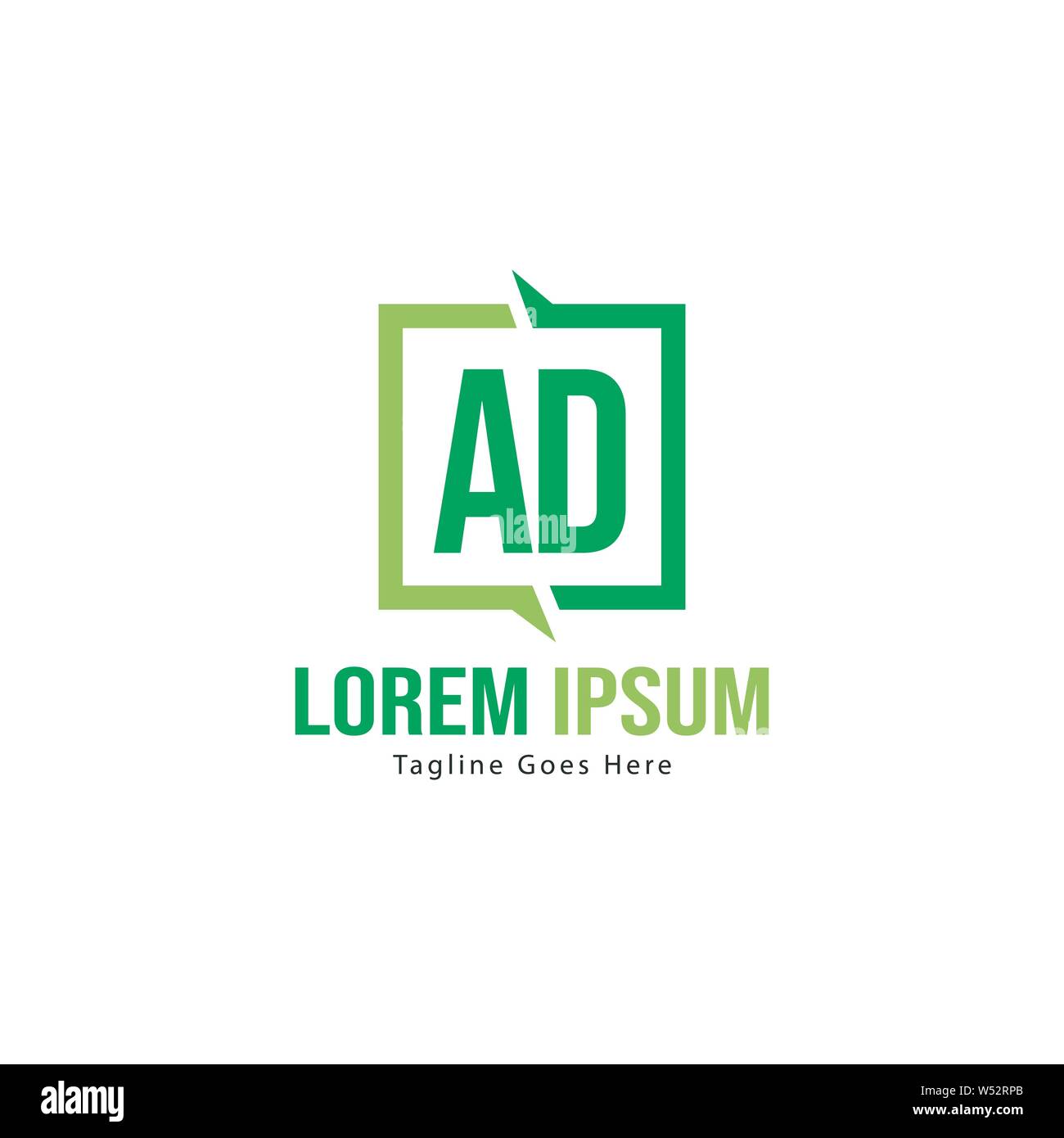 AD Letter Logo Design. Creative Modern AD Letters Icon Illustration ...