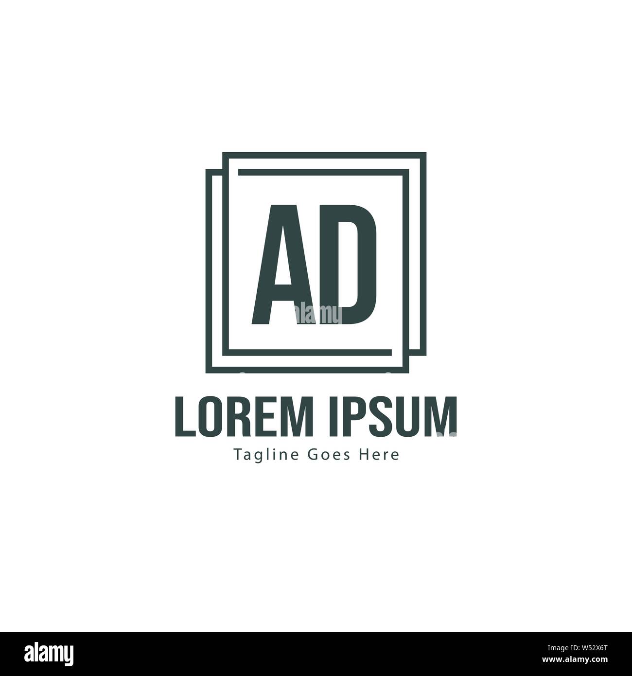 AD Letter Logo Design. Creative Modern AD Letters Icon Illustration ...