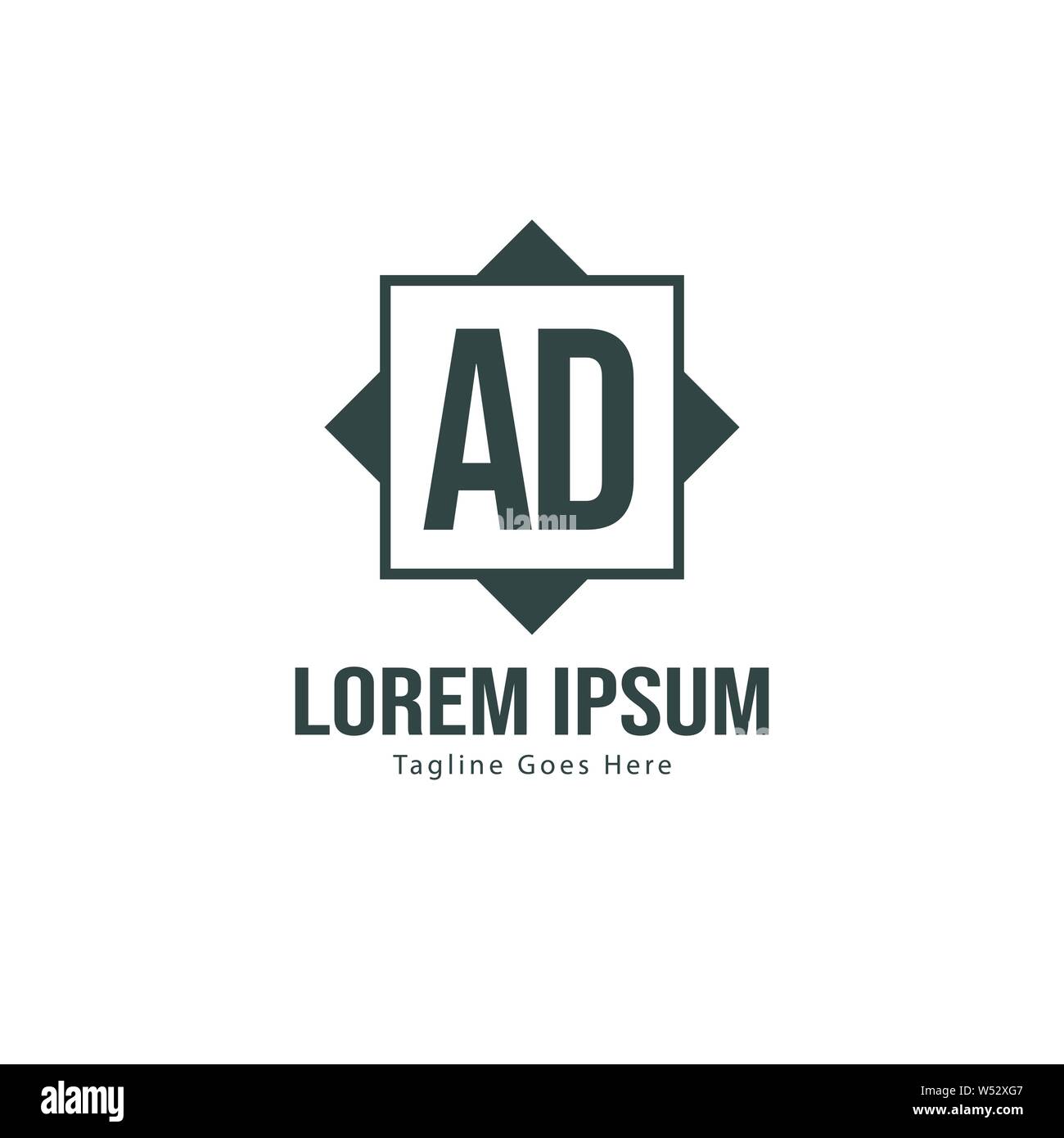 AD Letter Logo Design. Creative Modern AD Letters Icon Illustration ...