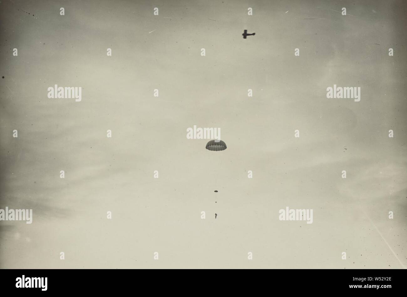 Parachuting out of an airplane, Fédèle Azari (Italian, 1895 - 1930 ...