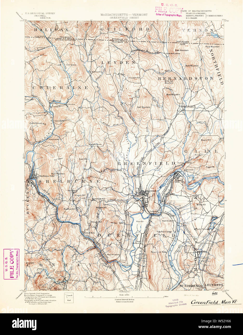 Greenfield massachusetts map hi-res stock photography and images - Alamy