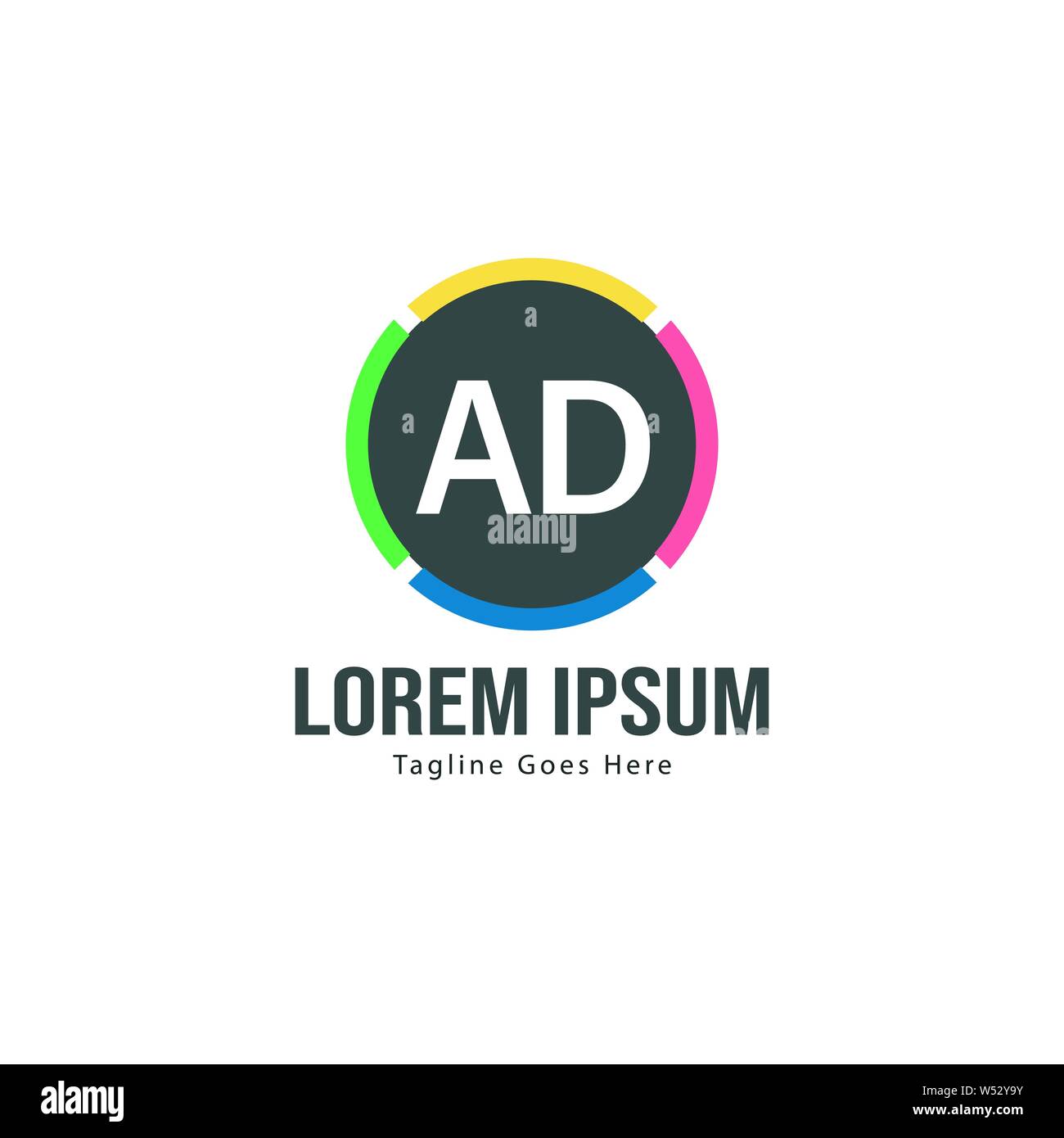AD Letter Logo Design. Creative Modern AD Letters Icon Illustration ...