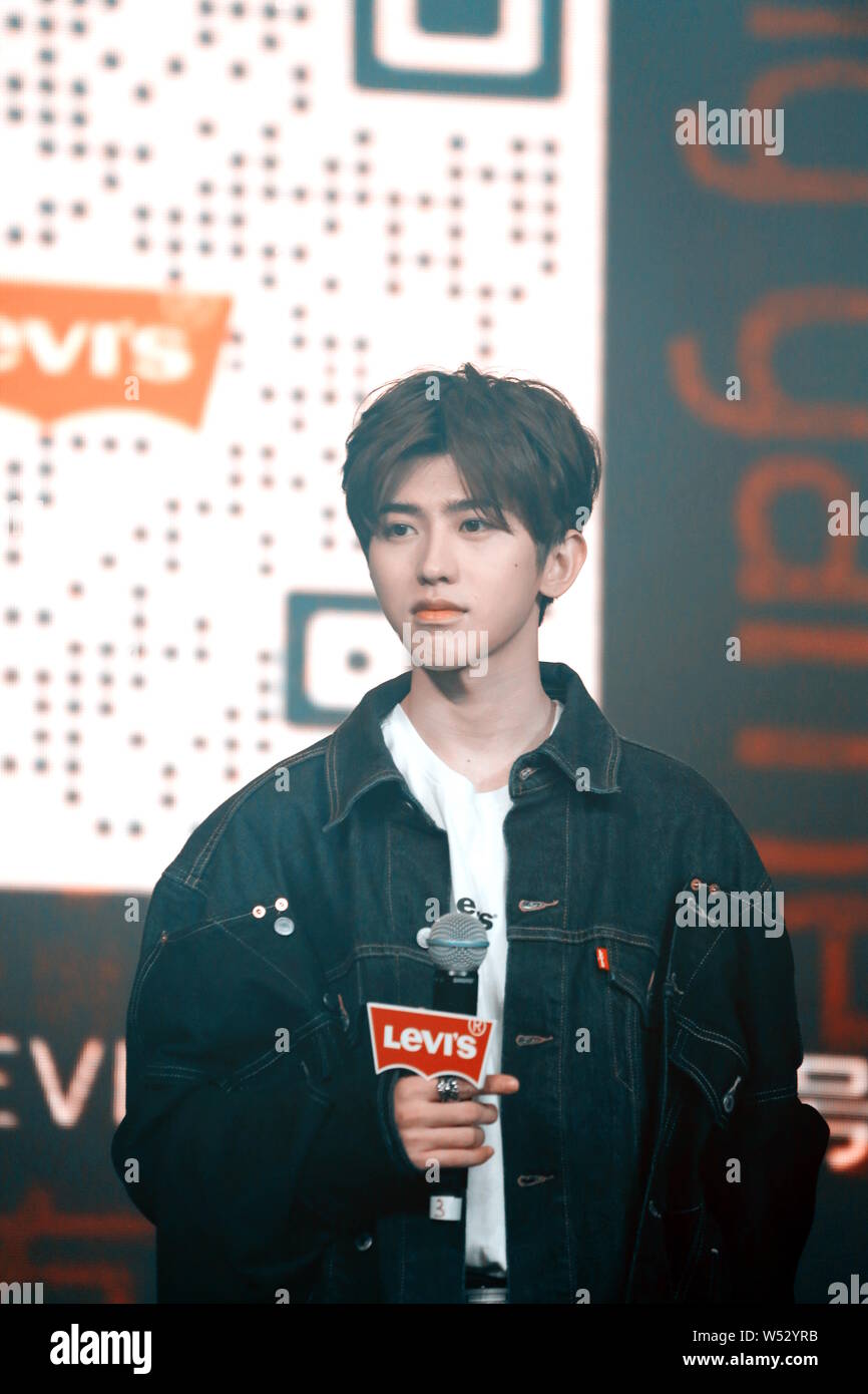 Singer and rapper Cai Xukun of Chinese boy group Nine Percent attends a ...