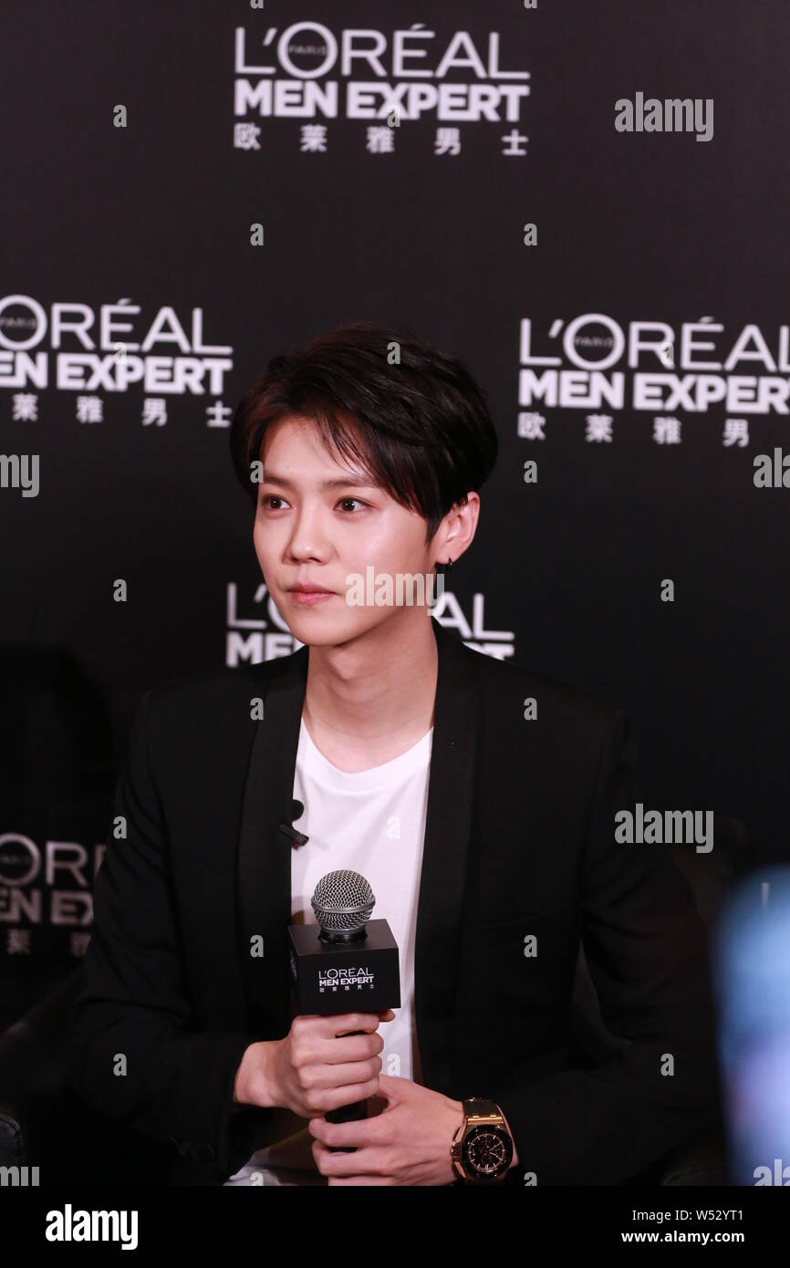 Chinese singer and actor Lu Han attends a promotional event by L'Oreal ...