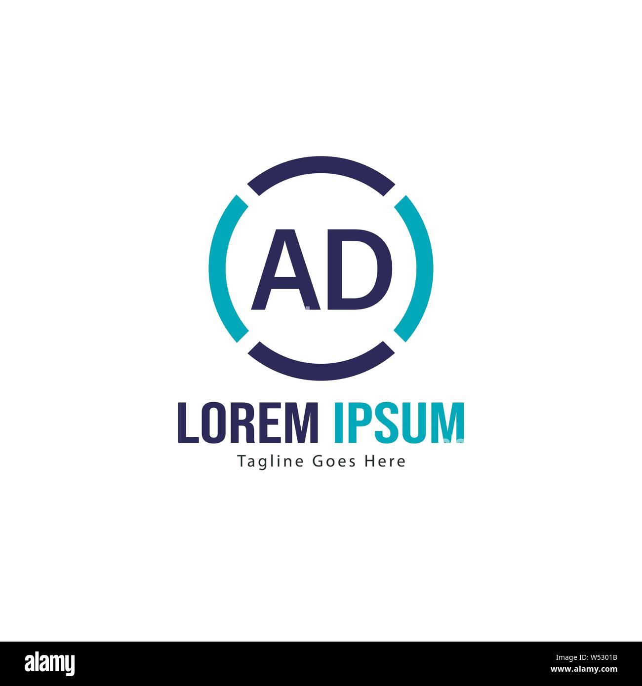 AD Letter Logo Design. Creative Modern AD Letters Icon Illustration ...