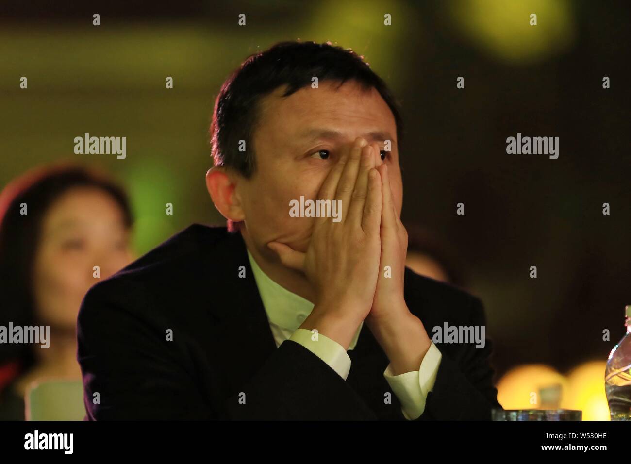 Jack Ma or Ma Yun, Chairman of Alibaba Group, weeps as he attends the ...