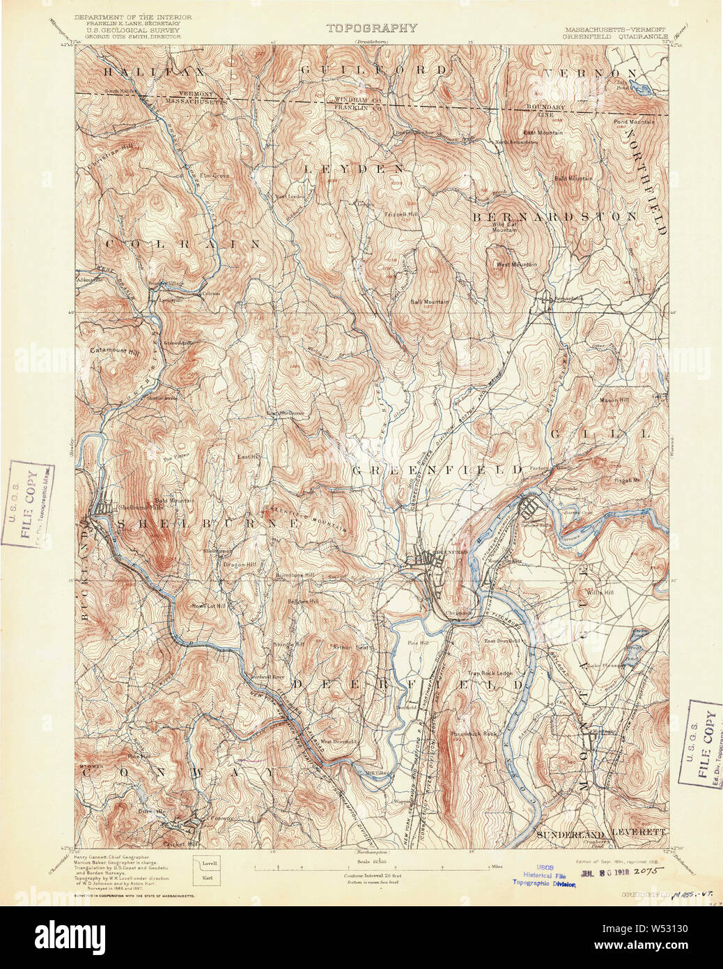 Greenfield massachusetts map hi-res stock photography and images - Alamy