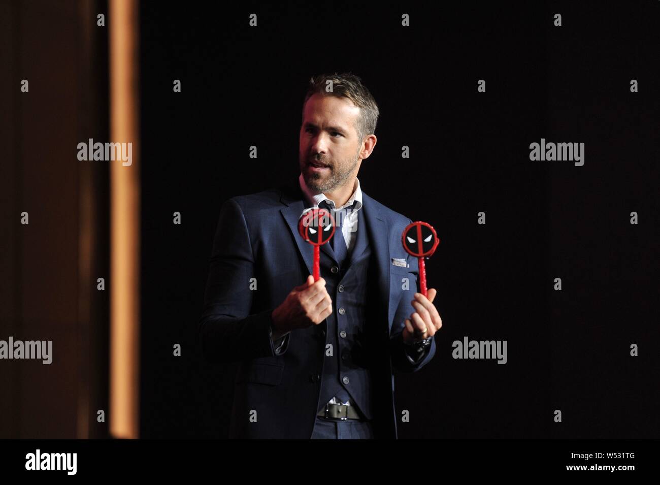 Canadian-American actor Ryan Reynolds attends the China press ...