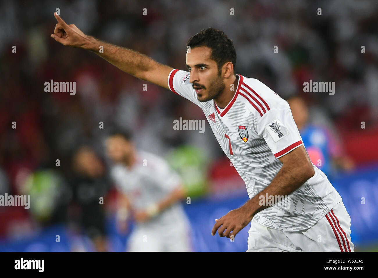 Ali Mabkhout of United Arab Emirates national football team celebrates ...