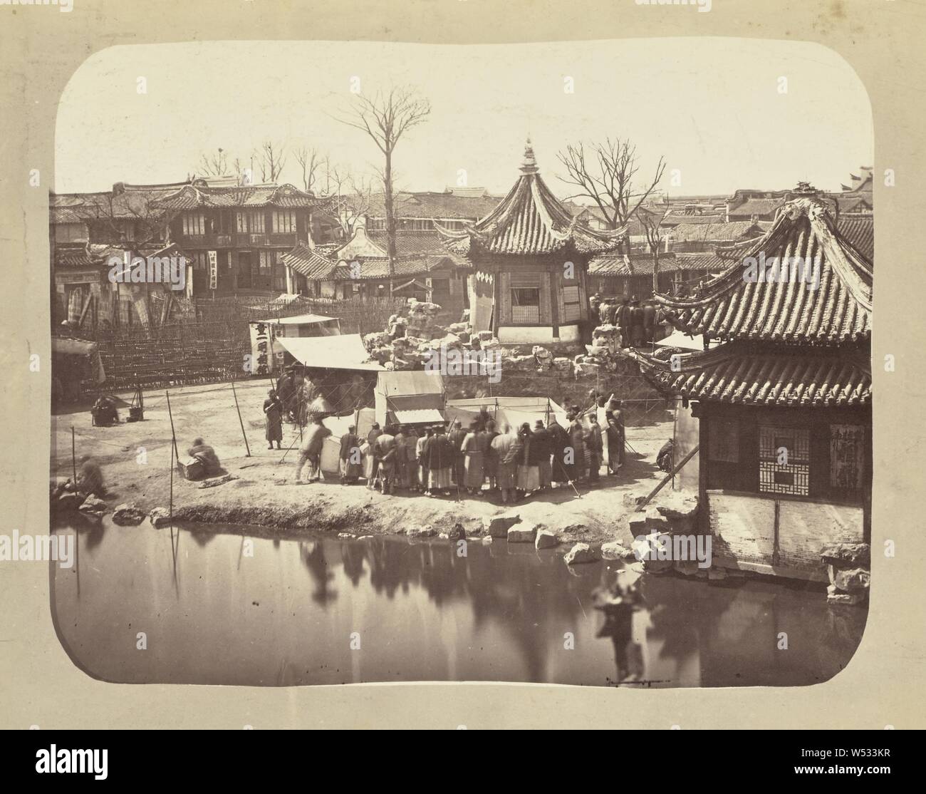 View of a Chinese quarter in Shanghai, Attributed to William Saunders ...